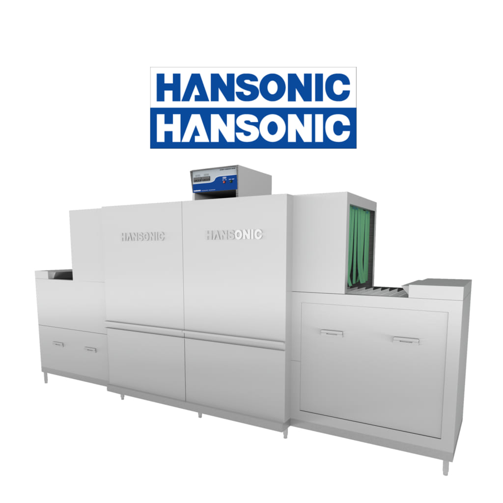 Máy rửa bát công nghiệp băng chuyền Hansonic Hàn Quốc gia nhiệt bằng ga ...